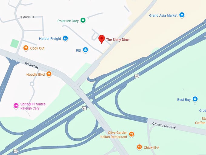 16. the shiny diner (1550 buck jones rd) map