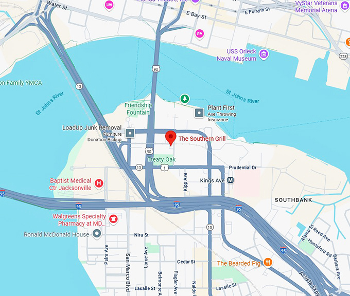 16. the southern grill map