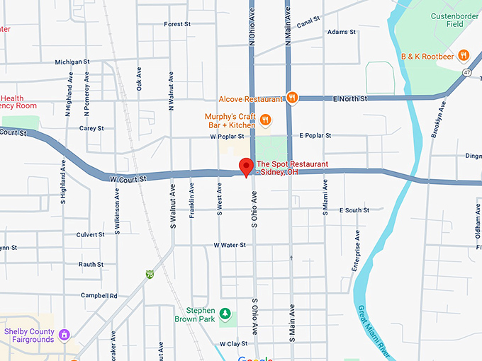the spot restaurant sidney, oh map
