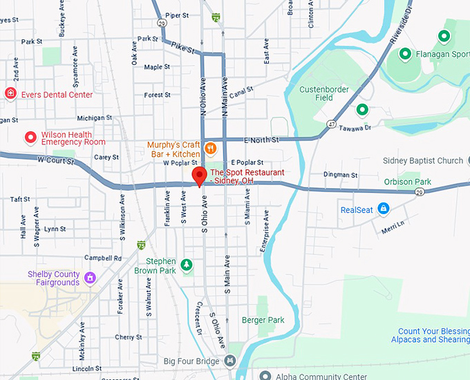 16. the spot restaurant sidney, oh map