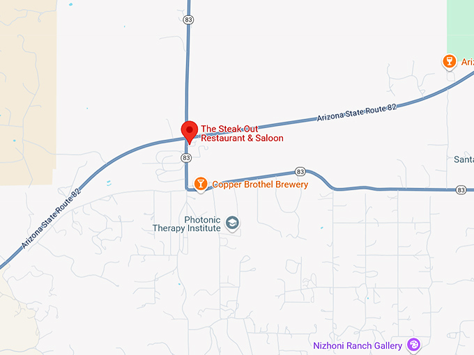 16. the steak out restaurant & saloon map