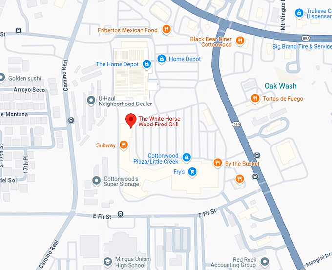 the white horse wood fired grill map