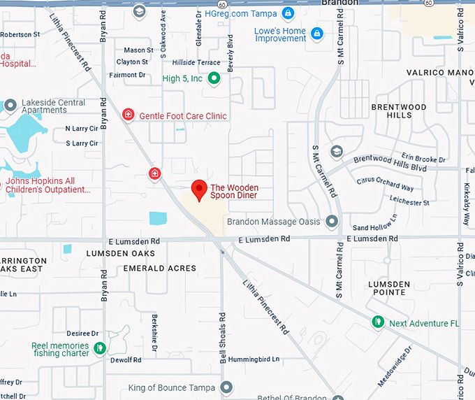 16. the wooden spoon diner map