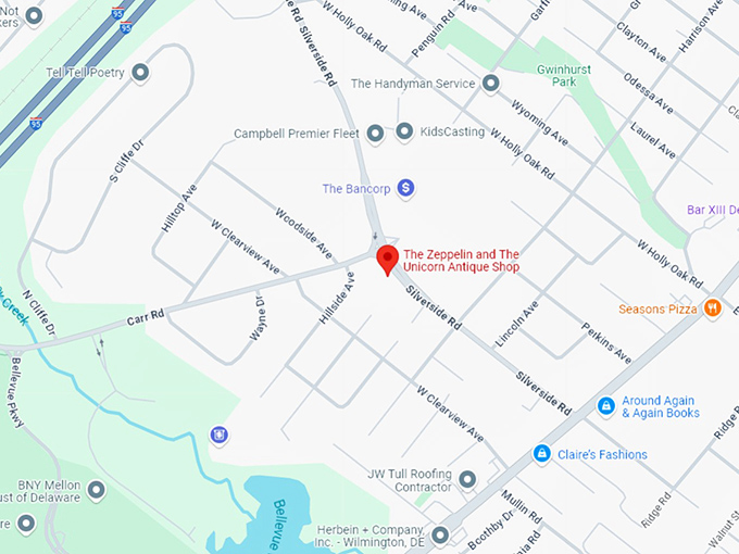 16. the zeppelin and the unicorn antique shop map