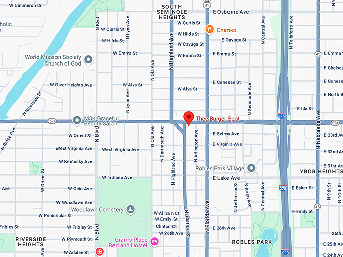 16. thee burger spot map