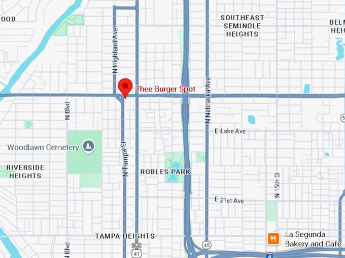 16. thee burger spot map