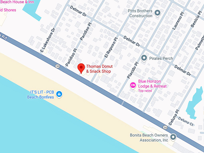 16. thomas donut & snack shop map