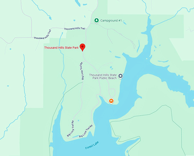 thousand hills state park map