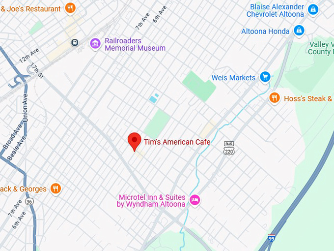 16. tim's american cafe map