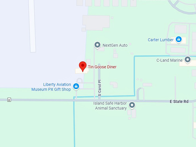 16. tin goose diner map