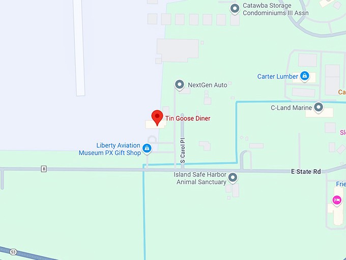 16. tin goose diner map