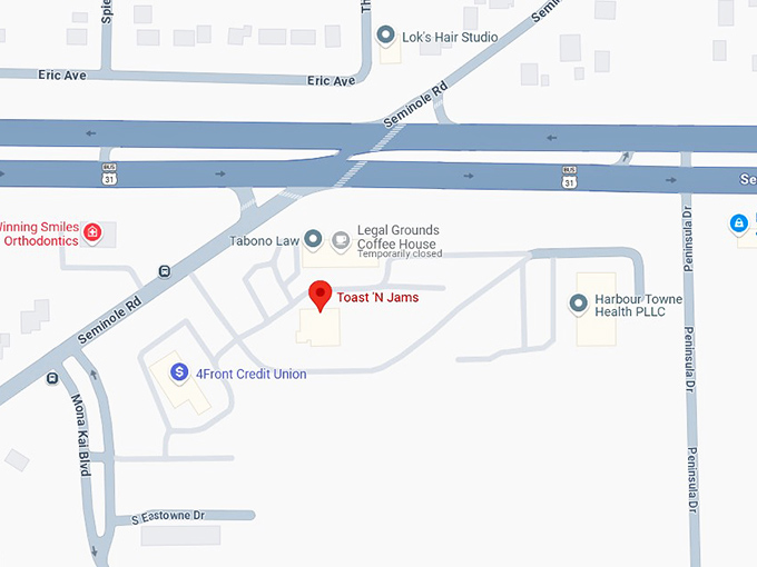 16. toast 'n jams map