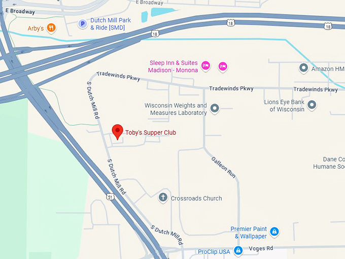 16. toby's supper club map