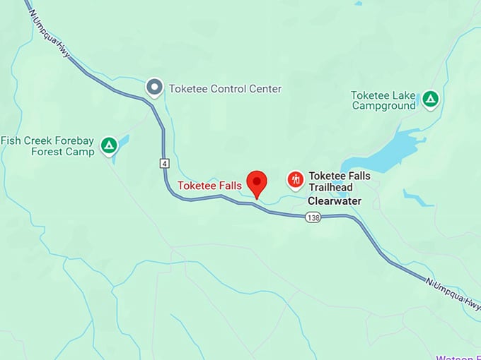 16. toketee falls map