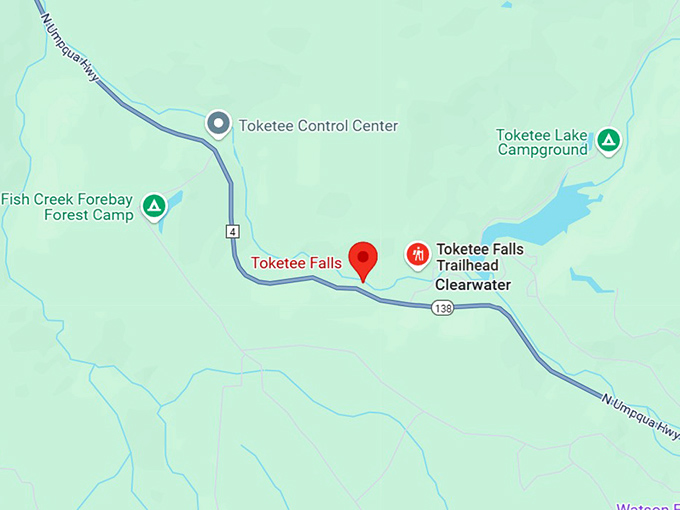 16. toketee falls map