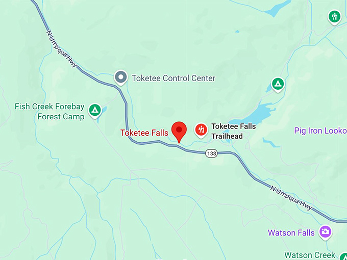 16. toketee falls map