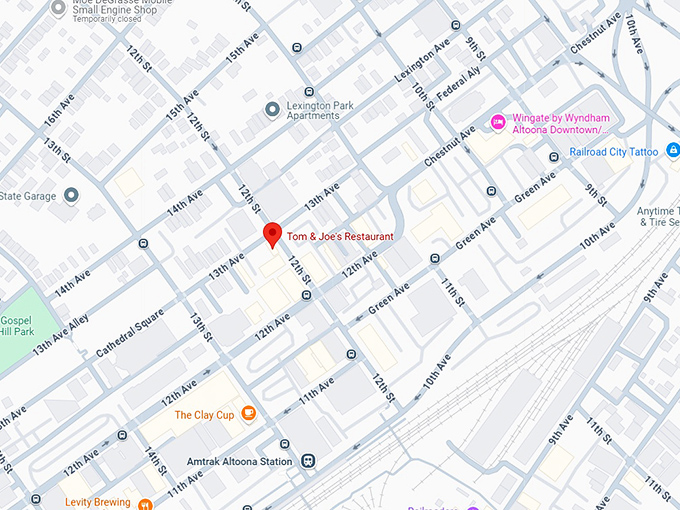 16. tom & joe's restaurant map