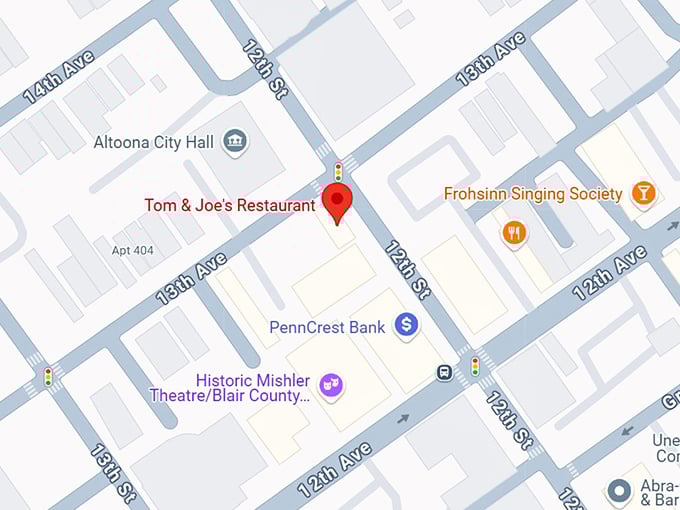 16. tom & joe's restaurant map