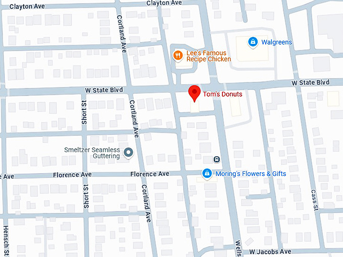 16. tom's donuts map