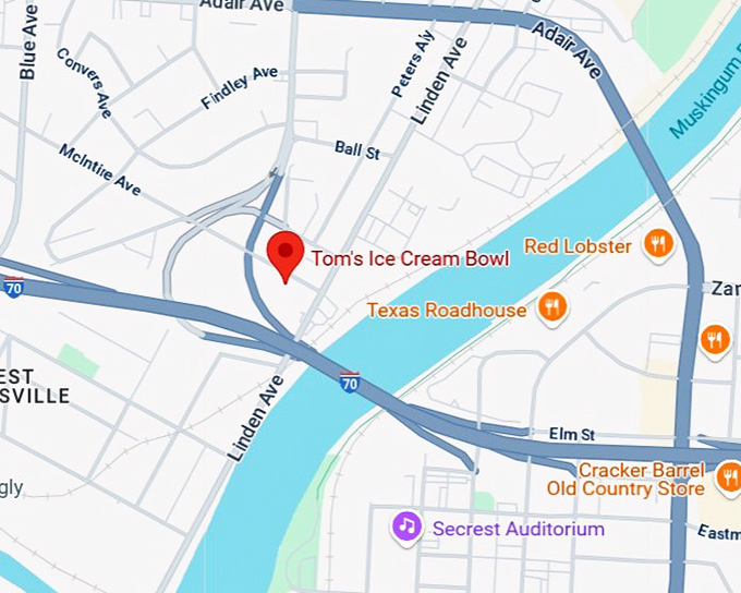 16. tom's ice cream bowl map