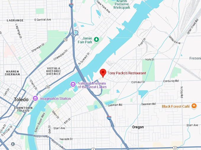 16. tony packo's restaurant map