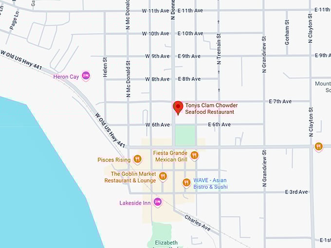 16. tonys clam chowder seafood restaurant map