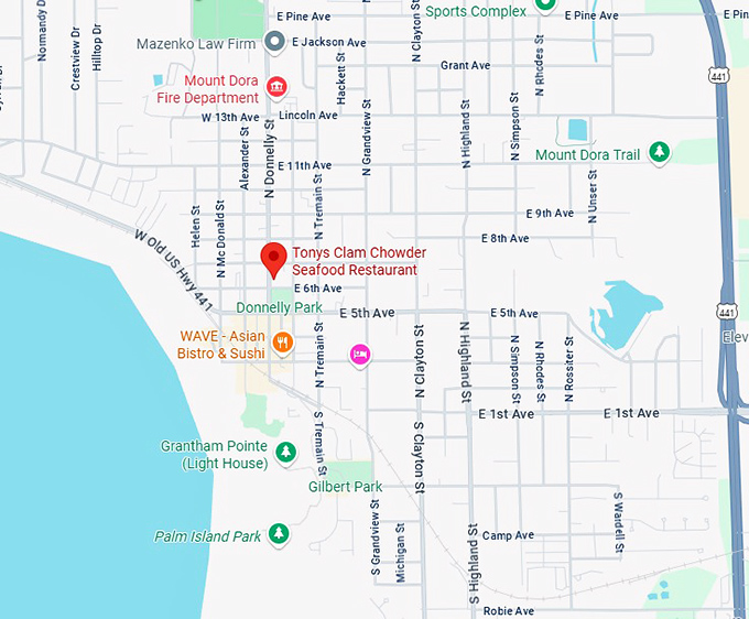 16. tonys clam chowder seafood restaurant map