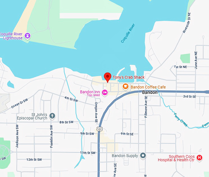 16. tony's crab shack map