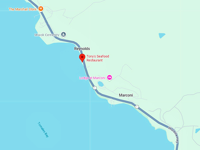 16. tony's seafood restaurant map