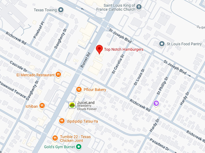 16. top notch hamburgers map