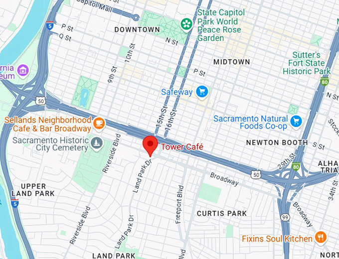 16. tower caf&eacute; map