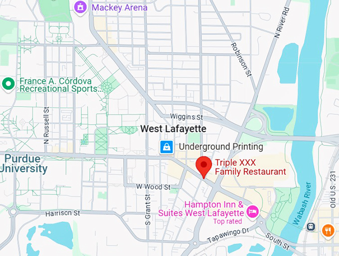 16. triple xxx family restaurant map