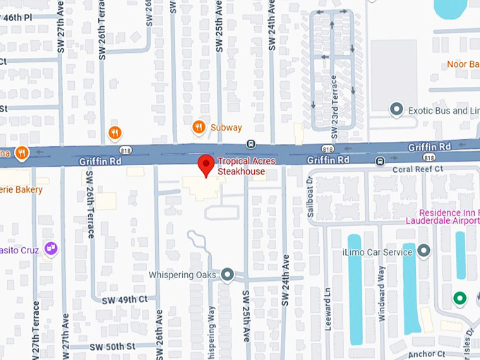 16. tropical acres steakhouse map