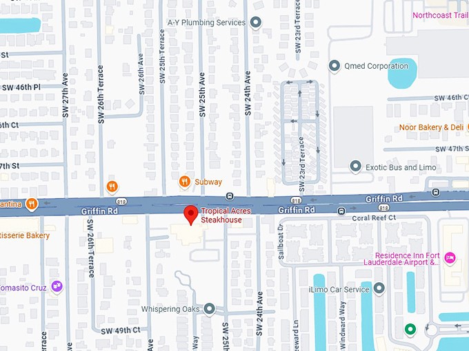 16. tropical acres steakhouse map