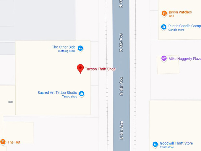 16. tucson thrift shop map