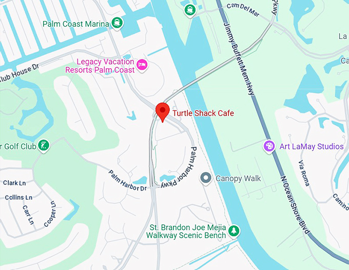 turtle shack caf&eacute; map