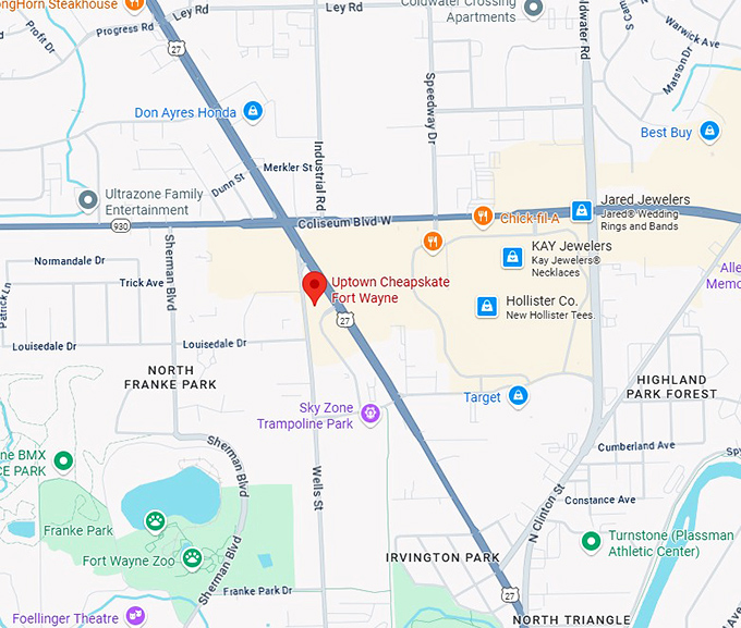 16. uptown cheapskate fort wayne map
