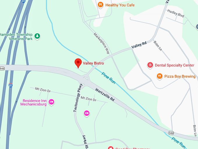 16. valley bistro map