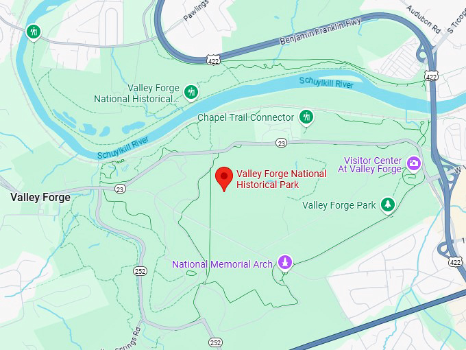 16. valley forge national historical park map