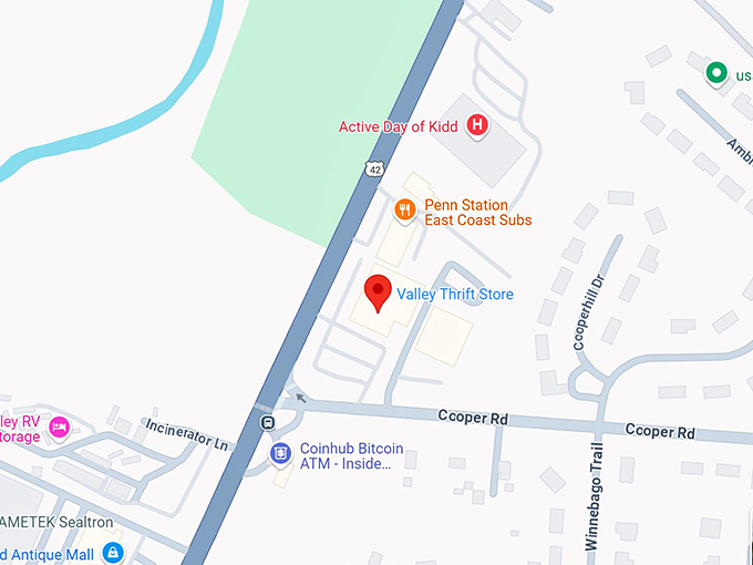 16. valley thrift store map