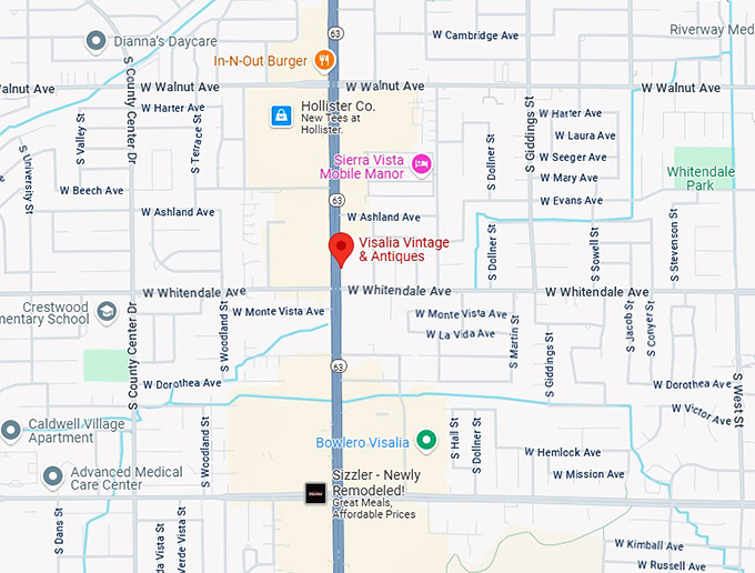 16. visalia vintage & antiques map