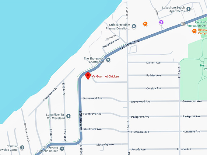 16. v's gourmet chicken map