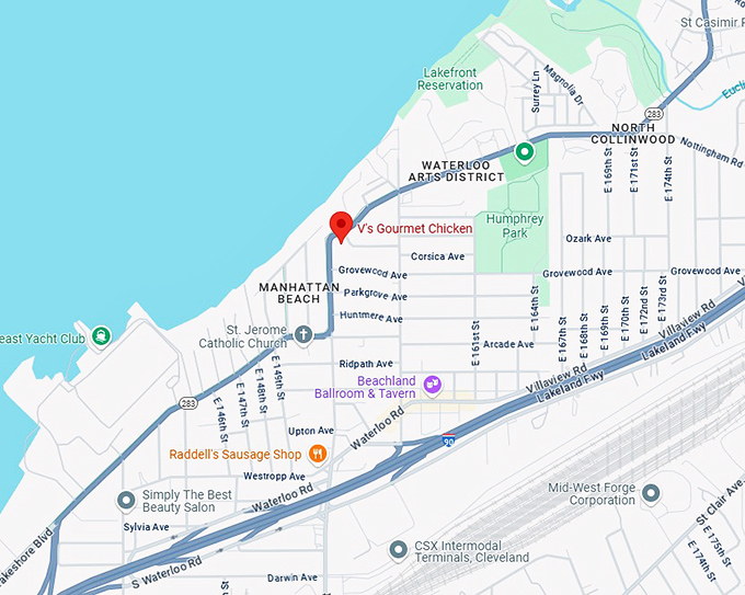16. v's gourmet chicken map