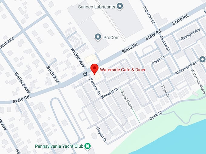 16. waterside cafe & diner map