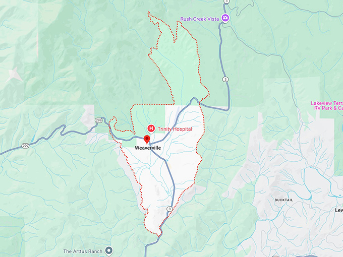 16. weaverville, ca map