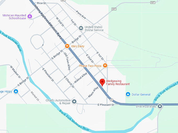 16. wedgewing family restaurant map