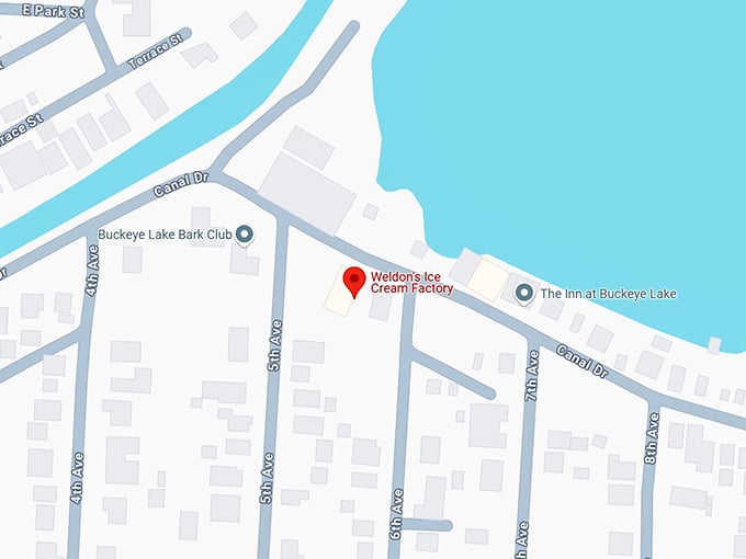 16. weldon's ice cream factory map