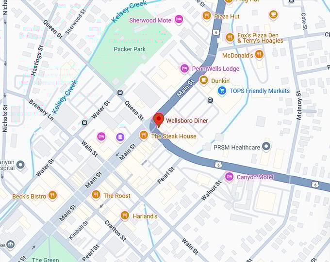 16. wellsboro diner map
