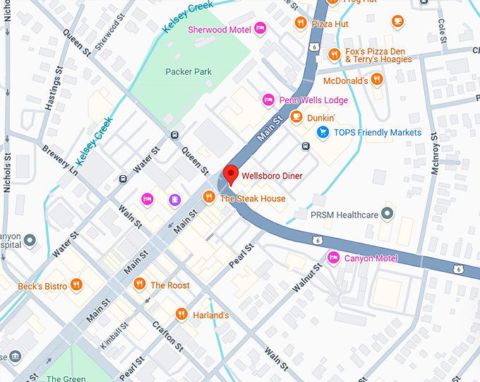 16. wellsboro diner map