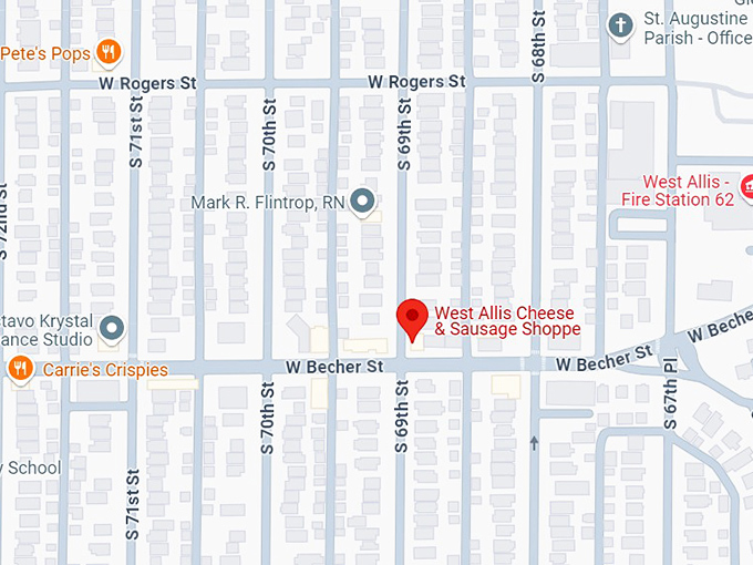 16. west allis cheese & sausage shoppe map
